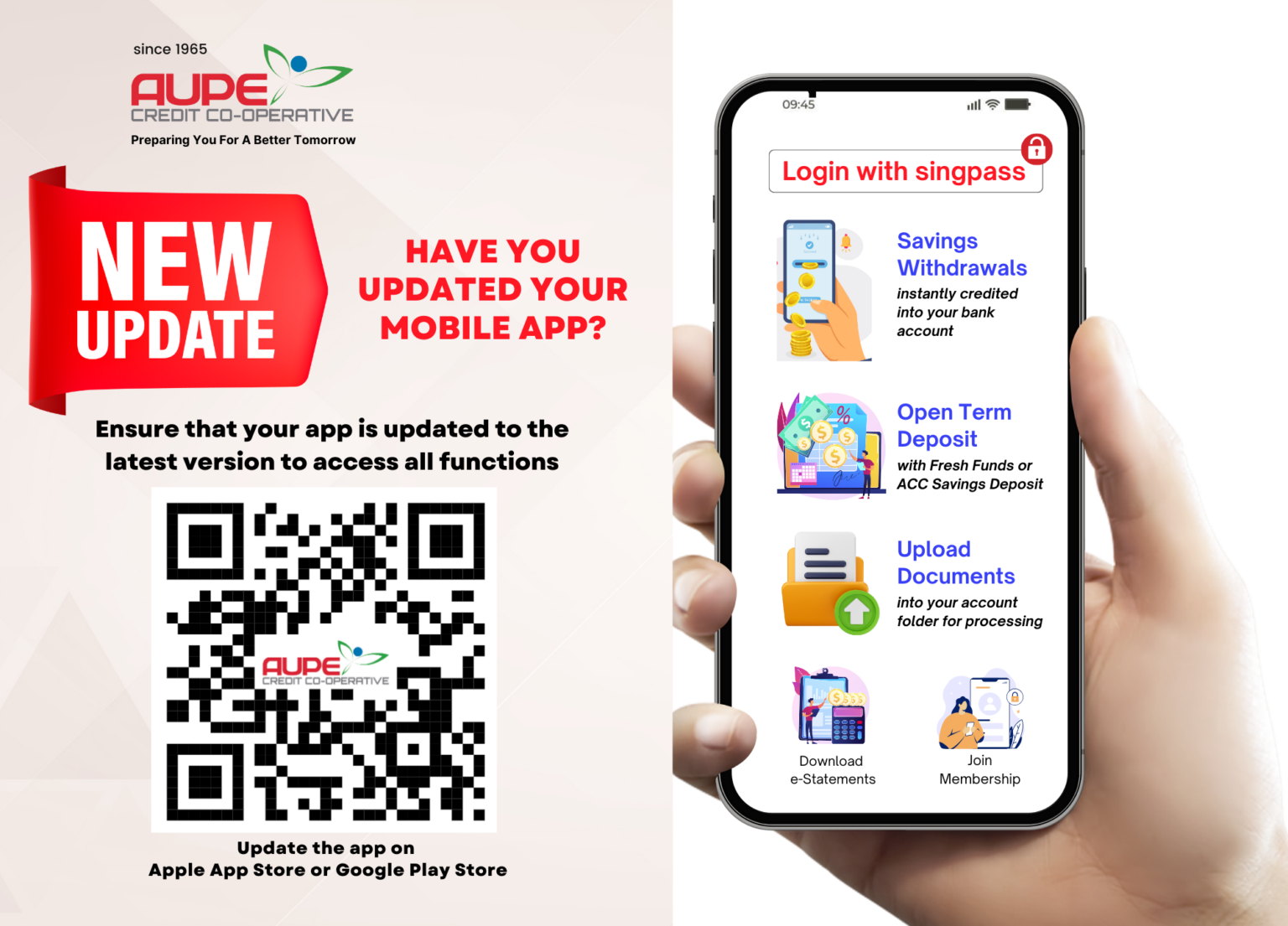 Update your mobile app today! – AUPE Credit Co-operative Limited